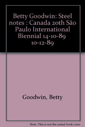 Amazon.com: Steel Notes: Betty Goodwin (Canada 20th Sao Paulo ...