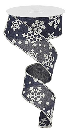 Amazon.com: Falling Snow Royal Burlap Wired Edge Ribbon - 1.5" x 10 ...