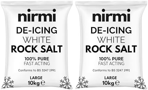 Nirmi White Rock Salt 10kg (Pack of 2) - Large - Premium De-Icing Grit ...