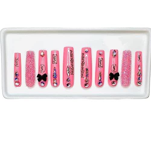 Amazon.com: So Chic Luxury Designer Press on Nails (Large, 5xl square ...
