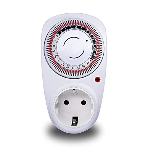 JIALIUJ 230V 16A 3600W EU US UK Plug 24 Hour Programmable Mechanical Electrical Plug Program ...