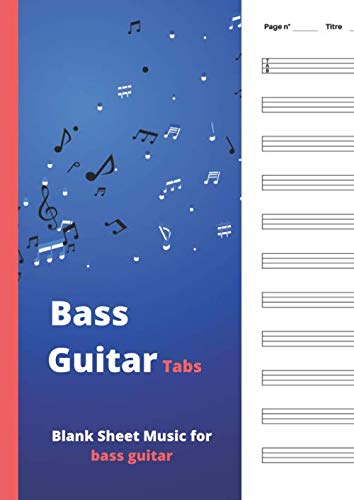 Bass Guitar Tabs: Blank Sheet music pages with Tab lines for 4 string ...