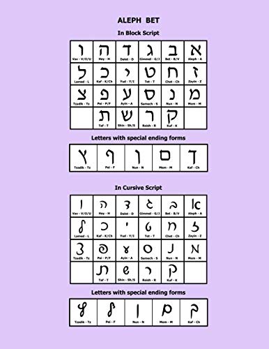 Amazon.com: Aleph Bet: Lilac Purple Hebrew Notebook with Hebrew ...