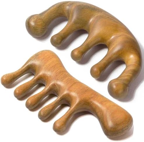 Amazon.com : Wooden Wide Tooth Comb - Natural Scalp Massager for Hair ...
