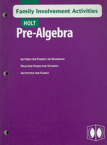 Amazon.com: Pre-algebra, Grades 6-8 Family Involvement Activities: Holt ...