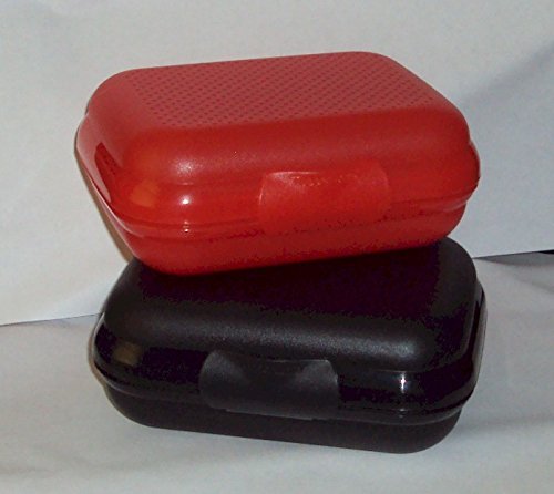 Buy Tupperware Set 2 Packables Small Box Storage Container Oyster Black ...