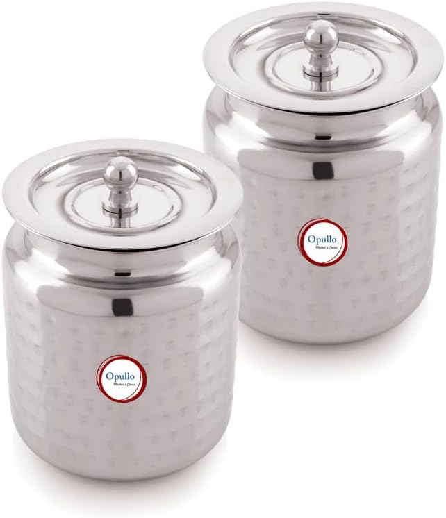 Opullo Stainless Steel Ghee Pot With Spoon | Oil Containers For Kitchen ...
