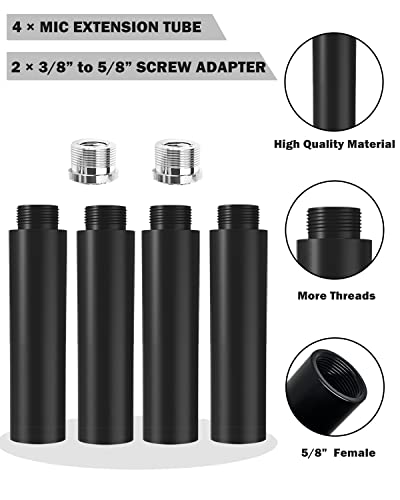 Snapklik.com : Boseen Mic Stand Extension Tube, 4 Pieces Microphone ...