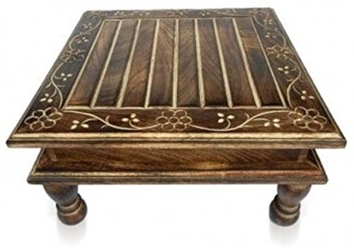 Shilpi Wooden Handmade Big Chowki/Multi Purpose use/Puja Chowki & Home ...