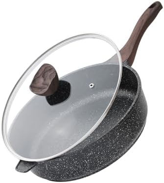 Kordisen Nonstick Deep Frying Pan with Lid, 30 cm/5.7 L Large Skillet ...