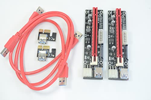 PCIE Riser 1X to 16X Crypto Graphic Card Extension GPU Mining Powered ...