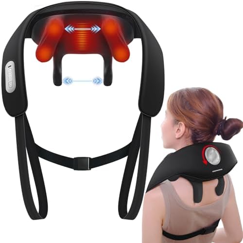 Amazon.com: KingPavonini Width Adjustable Neck Massager with 5 Heat ...