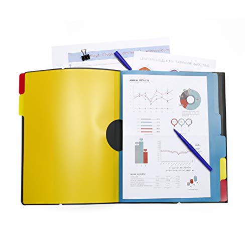 Viquel A4 12 Compartment File with Label Holder Black – BigaMart