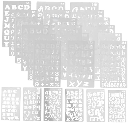 ORFOFE 24pcs English Alphabet Letter Stencils Plastic Drawing Templates ...