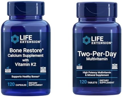 Amazon.com: Life Extension Bone Restore + Vitamin K2 Vitamins ...