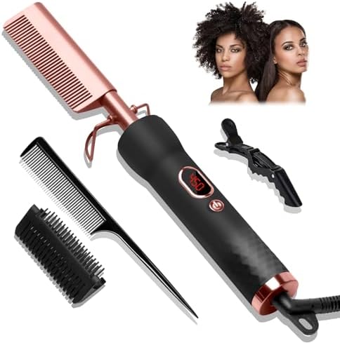 Amazon.com : Hot Comb,Electric Hot Comb for Wigs Human Hair with 12 ...