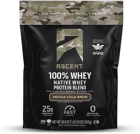Amazon.com: Ascent 100% Whey Protein Powder - Post Workout Whey Protein ...