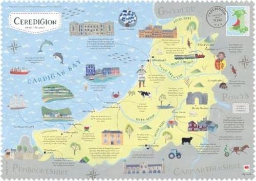 Wales on the Map: Ceredigion Poster (English) : Meek, Elin, Leblond ...
