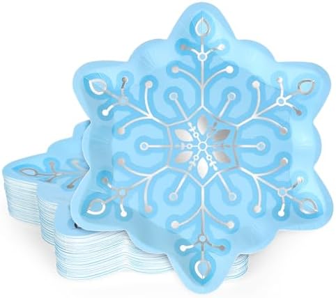 Amazon.com: WIQEDOHA Winter Snowflake Birthday Party Supplies 96 PCS ...
