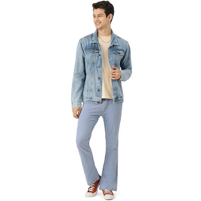 Buy Bell bottom black jeans for men (Loose, 28, Blue) at Amazon.in