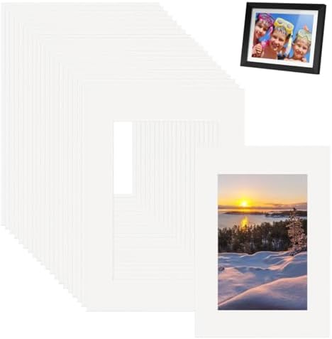 YINENGD 30 Pcs Picture Mounts, A4 White Picture Mounts for Frames Photo ...