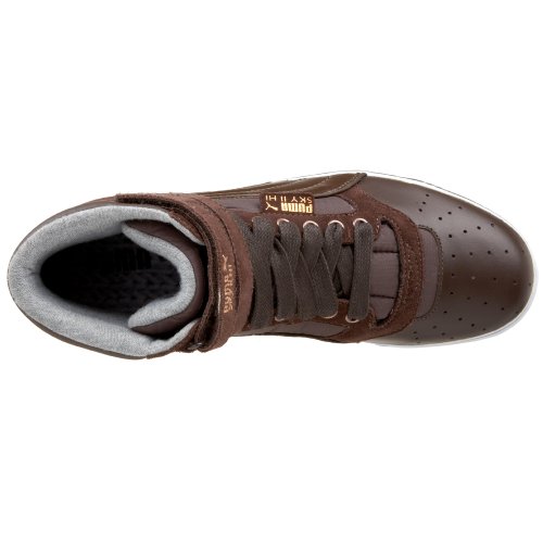 Buy PUMA Men's Sky High Vulc RLS High Sneaker,Chocolate/White/Brass,13 ...