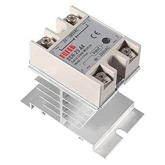 SSR-25AA Solid State Relay AC to AC 80-250V Input to 24V-380V Output with Heat Sink for ...
