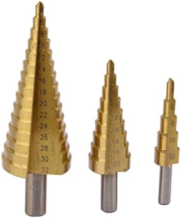 Generic 3X Large HSS Steel Step Cone Drill Titanium Bit Set Hole Cutter ...