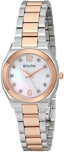 Bulova Women's 97P108 Diamond Gallery Analog Display Japanese Quartz ...