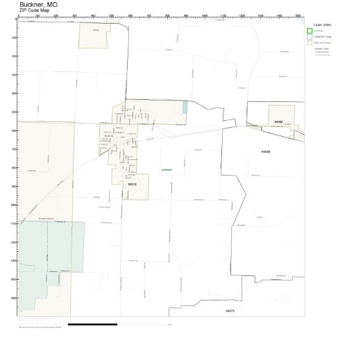 ZIP Code Wall Map of Buckner, MO ZIP Code Map Laminated: Amazon.com ...