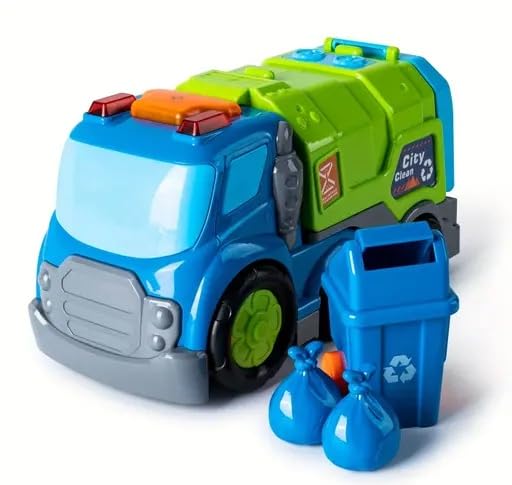 Toyshine Friction Powered Musical Garbage Truck Trash Waste Disposal ...