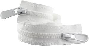 SYZIP 2Pcs #8 Two-Way Separating Zippers(Open-End), Triangular Resin Teeth Resin Zippers, Heavy ...