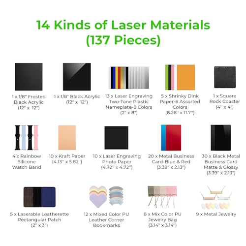 Snapklik.com : F1 Laser Material Kit, 137-Piece Laser Material Box, 14 ...