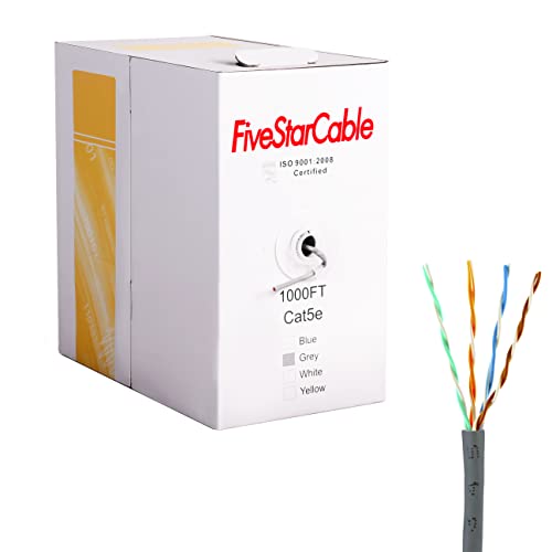 Five Star Cable Cat5 1000 Ft Ethernet Cable Wire UTP 24AWG CCA Twisted ...
