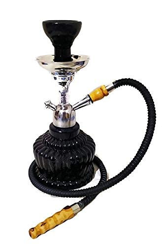 Buy Glass Classy Hookah Sheesha Pot for Home Decor (Standard, Black ...