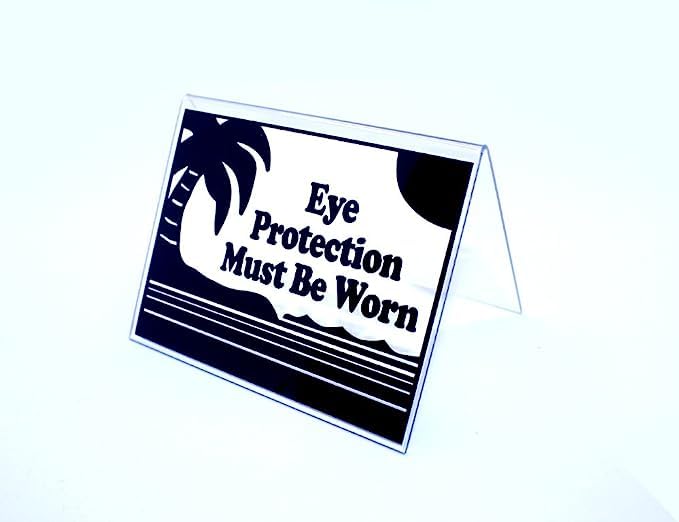 Amazon.com: Eye Protection Must Be Worn Acrylic 3" x 4.5" Tanning Bed ...
