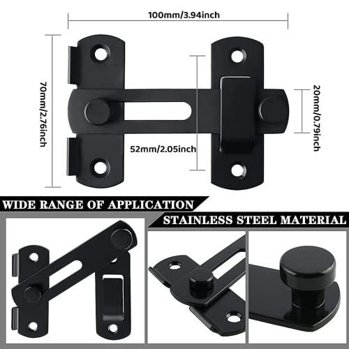 HuYiGGZ 2 Pieces Door Lock Latch Sliding Lock Bolts Flip Bolt Screw ...