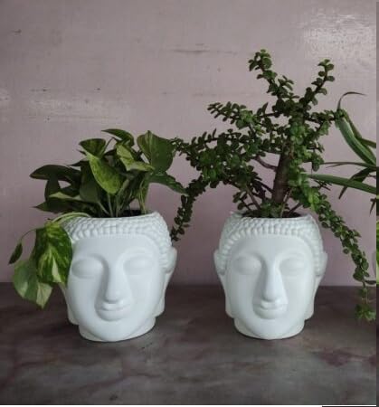 Yash Production high Detailed Ceramic Gautam Buddha Pot for planters ...