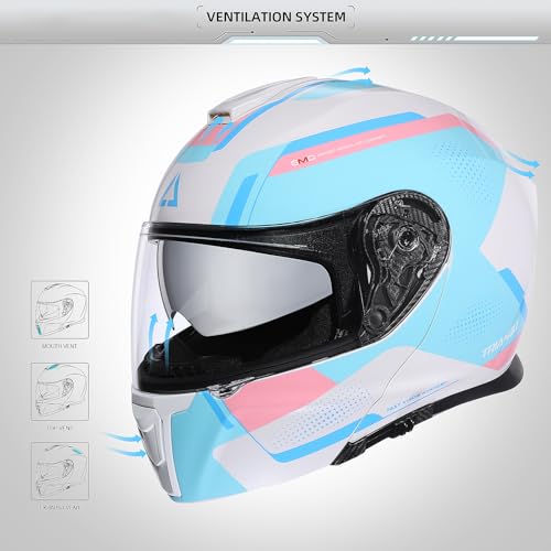 Snapklik.com : TRIANGLE Flip Up Motorcycle Modular Helmet Dual Visor ...