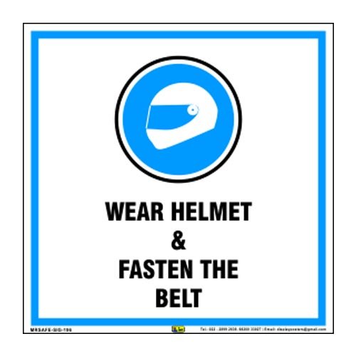 Mr. Safe - Wear Helmet And Fasten The Belt Sign Eco Vinyl Sticker 8 ...