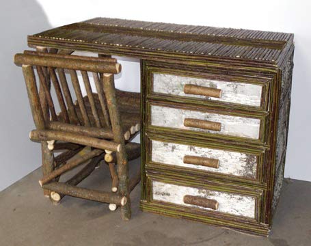 Amazon.com: Birch Bark Desk With Chair : Home & Kitchen