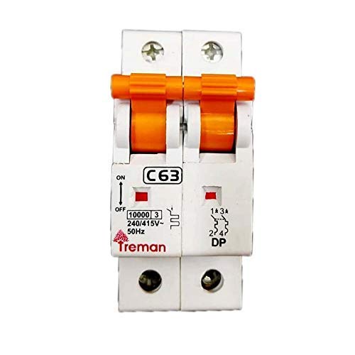 Treman PVC Plastic Double Pole 6 Ampere DP MCB (White) : Amazon.in ...