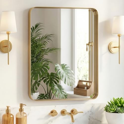 Amazon.com: Sweetcrispy Bathroom Wall Mirror, 30x22 Inch Wall Mount ...