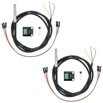 2 Pack Temperature Sensor Module Kit with 1m Cable Waterproof Stainless ...