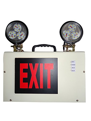 SKP Metal Industrial Emergency Light with Exit Sign (12X 3 X 12 Inches ...