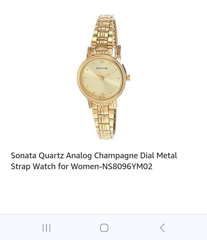 Sonata Quartz Analog Champagne Dial Metal Strap Watch for Women ...