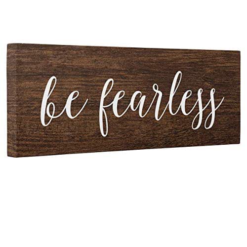 Amazon.com: Be Fearless Faux Wood CANVAS Wall Art Home Décor : Home ...