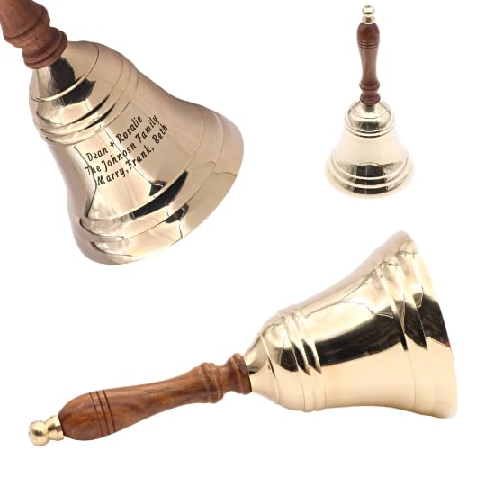 Amazon.com: Personalized Large Brass Handbell with Wooden Handle ...