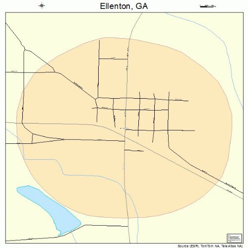 Large Street & Road Map of Ellenton, Georgia GA - Printed poster size ...