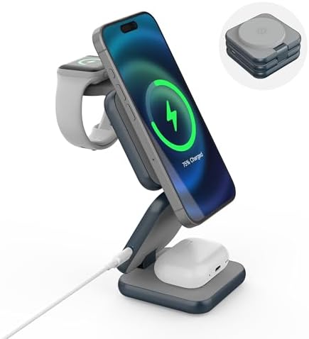 Amazon.com: Foldable 3 in 1 Charging Station for iPhone, Wireless ...
